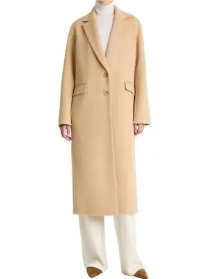 Vince Wool Blend Single-breasted Coat - Camel