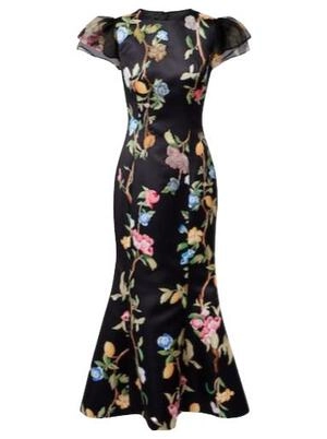 LEO Sofia Embellished Floral Maxi Dress - Black