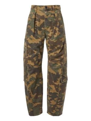 Citizens Of Humanity Camouflage Twill Barrel-leg Pants - Brown