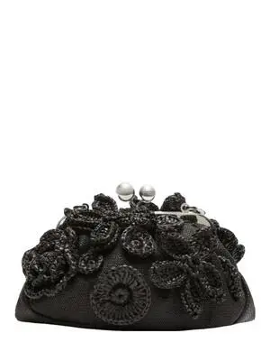 Max Mara Pasticcino Floral Small Shoulder Bag - Black