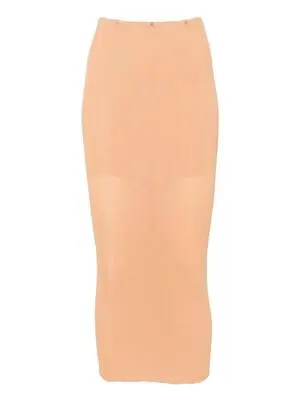 Alberta Ferretti Ribbed Midi Skirt - Neutrals