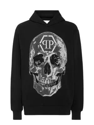 Philipp Plein Skull Print Embellished Hoodie - Black