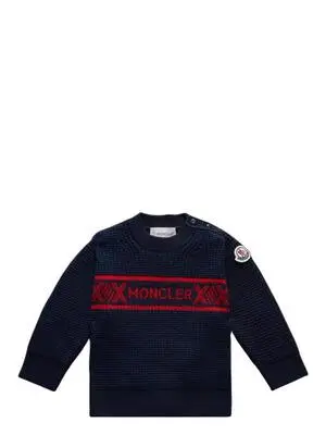 Moncler Logo Wool Jumper - Midnight Blue