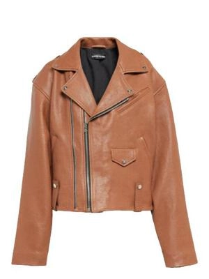 DAVID KOMA David Koma Oversized Leather Biker Jacket