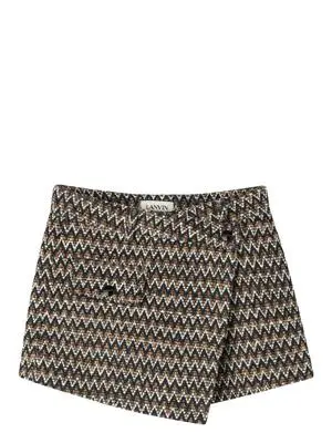 LANVIN Asymmetrical Hem Shorts - Black