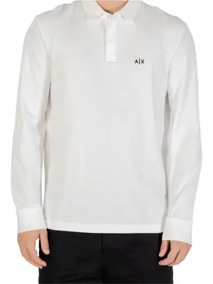Armani Exchange Long-sleeved Polo Shirt - White