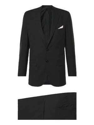 Kiton Single-breasted Wool Suit - Black