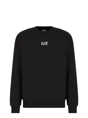 EA7 Long Sleeve Sweatshirt With Logo - Black