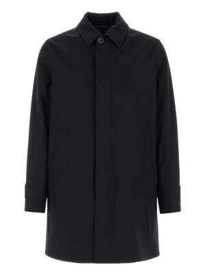 Herno Long-sleeved Trench Coat - Black