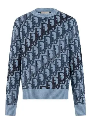 Dior Multicolor Oblique Print Sweater - Blue