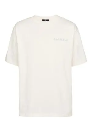 Balmain Cotton T-shirt With Small Logo - White