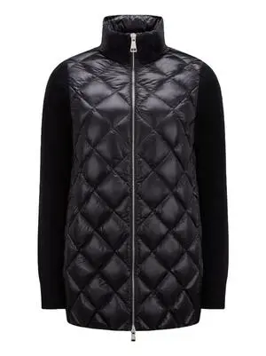 Moncler Quilted Zip-up Knit Cardigan - Black
