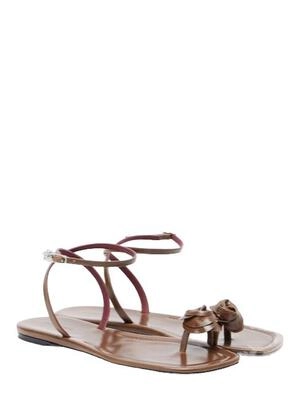 Magda Butrym Floral Appliqué Leather Sandals - Multicolor