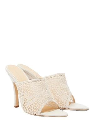 Magda Butrym Crochet High Heel Mules - Nude