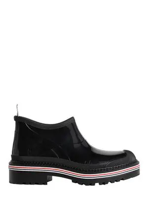 Thom Browne Round-toe Ankle Boots With Striped Detailing - Black