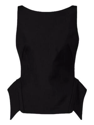 RÓHE Sleeveless Wool-blend Top With Wing Detailing - Black