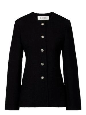 RÓHE Knitted Wool-blend Cardigan With Pearlescent Buttons - Black