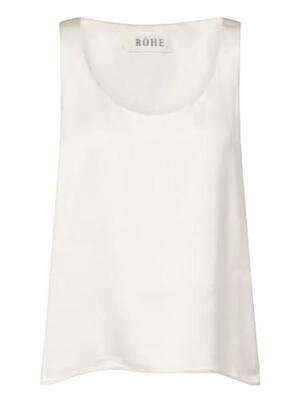 RÓHE Twill Sleeveless Tank Top - White