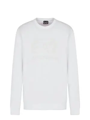 EA7 Logo-print Cotton Sweatshirt - White