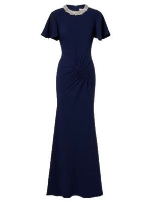 Roland Mouret Embellished Gathered Gown - Black