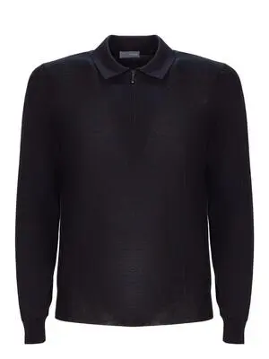 DRUMOHR Drumohr Zip-Collar Merino Polo Shirt