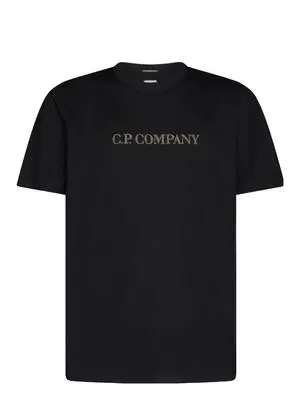 C.P. COMPANY Embroidered-logo Cotton T-shirt - Black