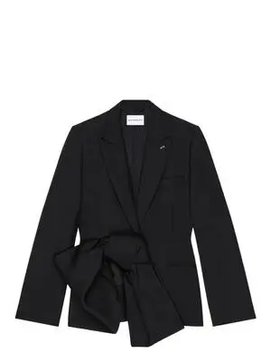 Givenchy Single-breasted Wool And Mohair Jacket With Bow Detail - Black