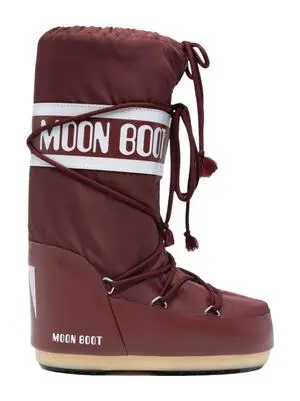Moon Boot Logo Lace-up Snow Boots - Red