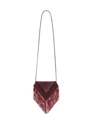 Victoria Beckham Manhattan Beaded Shoulder Bag - Red
