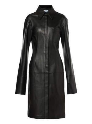 Sportmax Oidio Leather Coat - Black