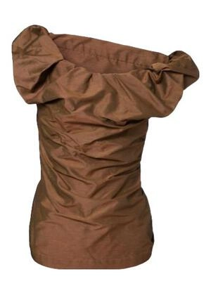 VIVIENNE WESTWOOD Ginnie Off-shoulder Ruffled Top - Brown