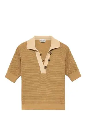 J.W.ANDERSON Knitted Button Polo Top - Butterscotch