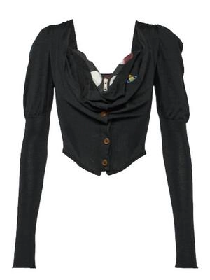 VIVIENNE WESTWOOD Puff Sleeve Wool And Silk Top - Black