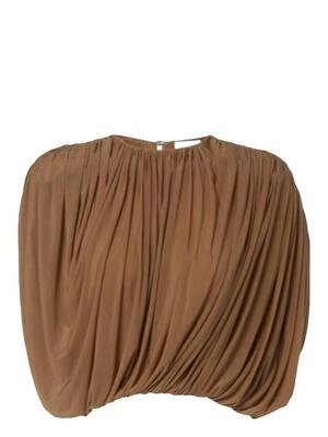Magda Butrym Draped Jersey Crop Top - Brown