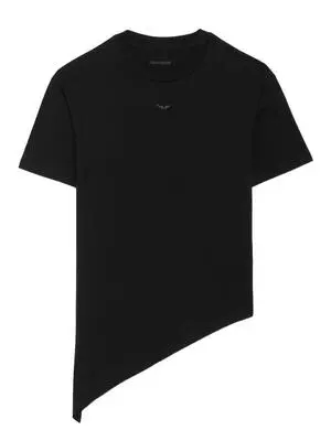 Zadig&Voltaire Short Sleeve Asymmetrical T-shirt - Black