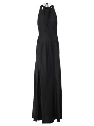Victoria Beckham Paneled Crêpe Satin Gown - Black