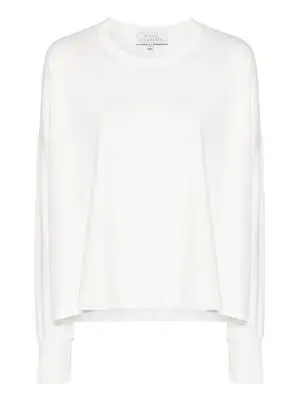 Studio Nicholson Crew Neck Long Sleeve Cropped T-shirt - White