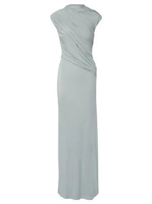 Tove Saffron Draped Jersey Maxi Dress - Gray