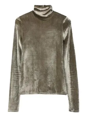LEMAIRE Long-sleeve Turtleneck Top - Green