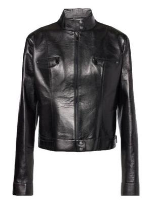 Magda Butrym Leather Biker Jacket - Black