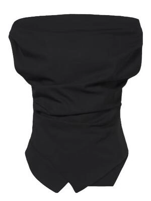 RÓHE Draped Asymmetric Top - Black