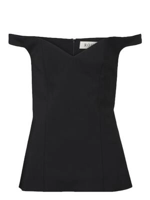 RÓHE Off-the-shoulder Top With V-neckline - Black