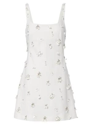 Simkhai Ziva Embellished Crepe Mini Dress - White