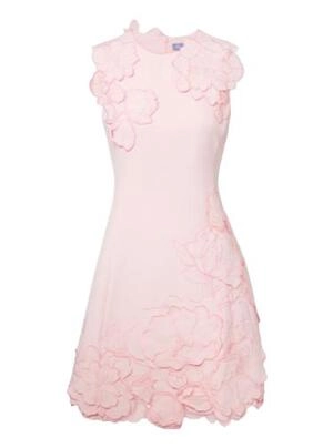 LEO Floral-appliqué Minidress - Pink