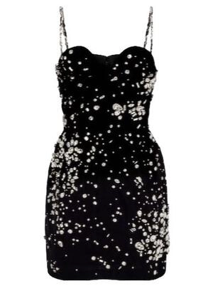 Oscar De La Renta Embellished Mini Dress - Black