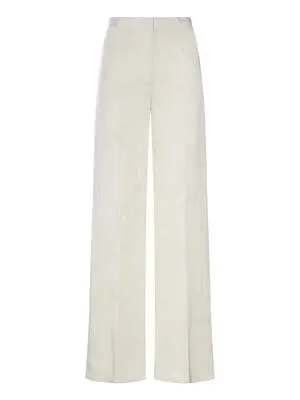 FORTE_FORTE High Waist Jacquard Wide Leg Pants - Ivory