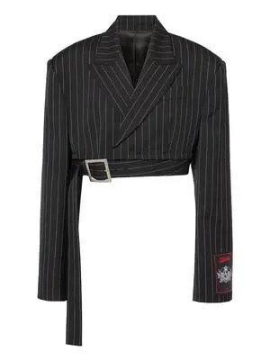JEAN PAUL GAULTIER Jean Paul Gaultier Cropped Pinstripe Blazer