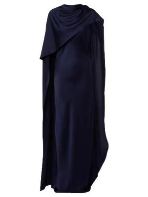 Simkhai Izel Asymmetrical Cape Gown - Blue