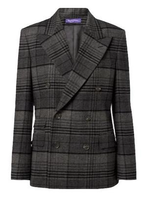 Ralph Lauren Kent Checked Double-breasted Wool Jacket - Black