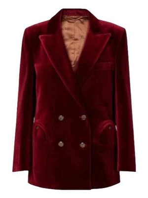 BLAZÉ MILANO Blaze Milano Everynight Double-Breasted Cotton Velvet Blazer
